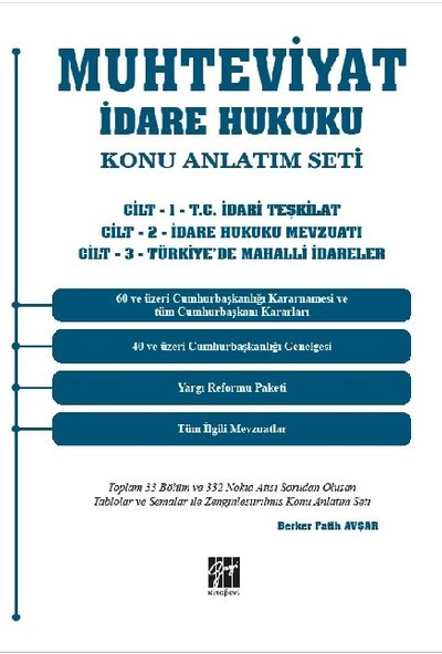 Muhteviyat Idare Hukuku Konu Anlatım Seti (3 Cilt) - Berker Fatih Avşar Muhteviyat Idare Hukuku Konu Anlatım Seti (3 Cilt) - Berker Fatih Avşar