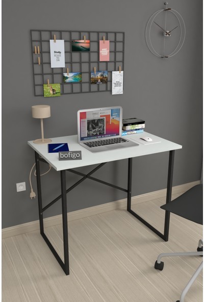 Bofigo 60X90 cm Çalışma Masası Bilgisayar Masası Ofis Ders Yemek Masası Beyaz