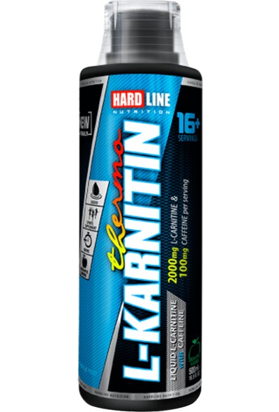 Hardline L-Carnitin Thermo 500 ml 2000 Mg 16 Servis Likit Carnitine Yeşil Elma Aromalı