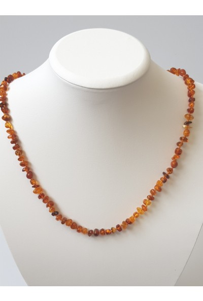 Kehribar Sarayı Damla Kehribar Bebek Çocuk Kolye 45 cm Karamel Renk Sertifikalı