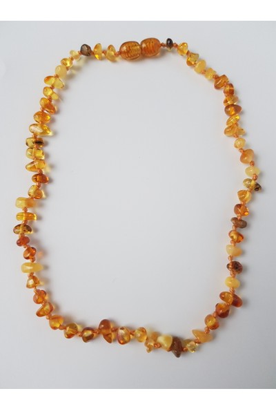 Kehribar Sarayı Damla Kehribar Bebek Çocuk Kolye 35 cm Sertifikalı