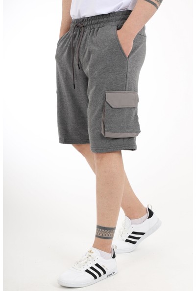 Stil Kombin Yan Cepli Penye Şort 7048