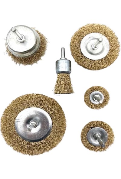 Buffer 6'lı Pimli Tel Fırça Seti Pas Yağ Kir Boya Yapışkan Çözücü Buffer 6'lı Pimli Tel Fırça Seti Pas Yağ Kir Boya Yapışkan Çözücü