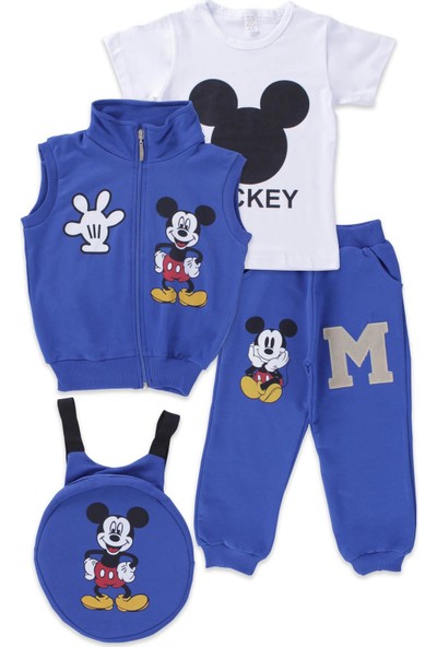 Enza Moda Mickey Mavi Yelekli Erkek Çocuk Eşofman Takımı Enza Moda Mickey Mavi Yelekli Erkek Çocuk Eşofman Takımı