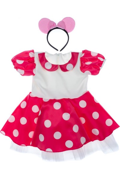 Bebebebek Kız Çocuk Pembe Puantiyeli Elbise