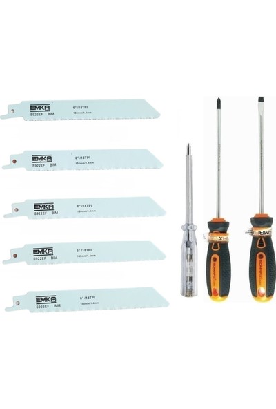 Kayasan Emka Metal Tilki Kuyruğu Testere Bıçağı 150MM 1,4mm 5 Adet Somafix Duz Yıldız Tornavida K Kalemi 8 Parça Kayasan Emka Metal Tilki Kuyruğu Testere Bıçağı 150MM 1,4mm 5 Adet Somafix Duz Yıldız Tornavida K Kalemi 8 Parça