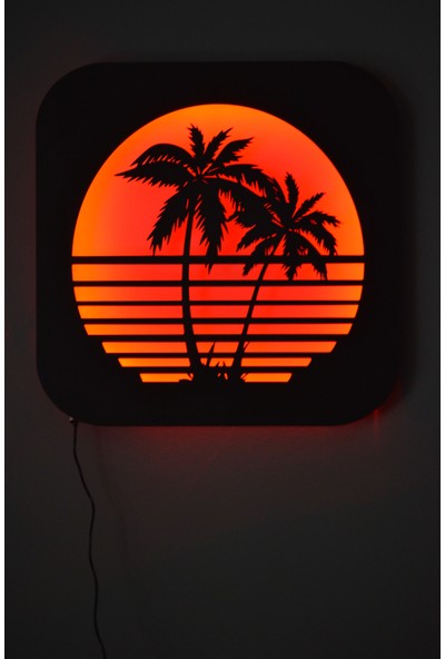 İnfinity Dekor Palmiye Ağacı Rgb Işıklı Kumandalı Tablo İnfinity Dekor Palmiye Ağacı Rgb Işıklı Kumandalı Tablo