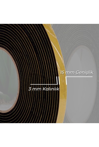 Kapı Pencere Bantı / Kapı Pencere Yalıtım Süngeri Epdm-3*15 - 10 Metre Kapı Pencere Yalıtım Süngeri