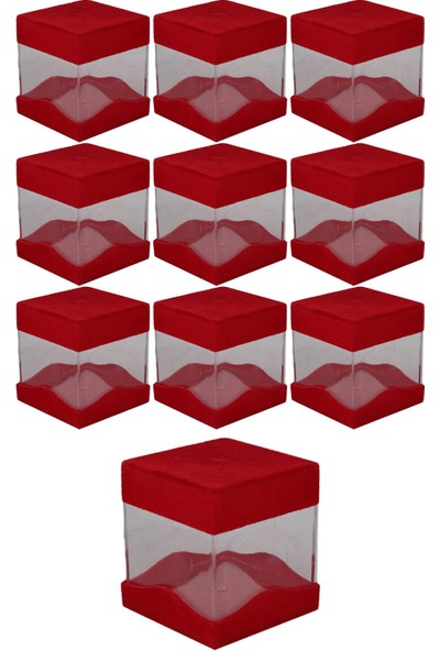 Kına Atölyesi Nişan Hediyelik Kadife Kare Kutu 5 x 5 10 Adet