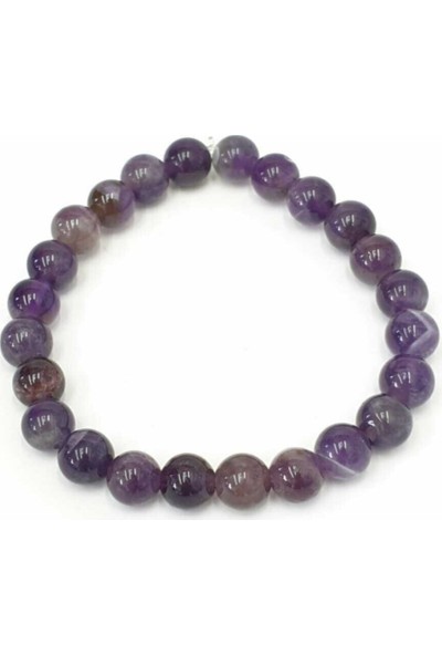 Lovely Bird Ametist Doğal Taş Bileklik 8 mm