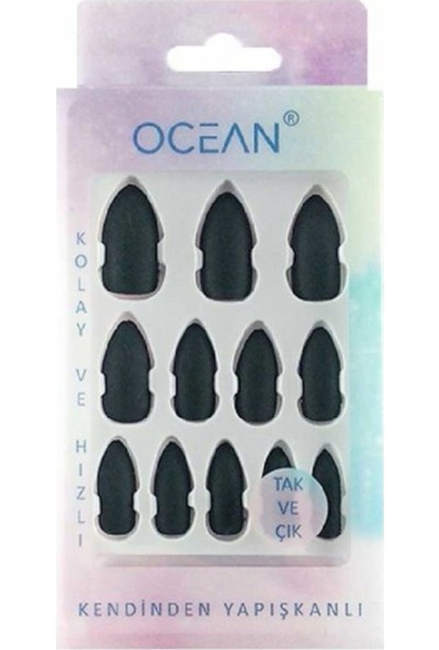 Ocean Tak ve Çık Takma Tırnak - Mat Siyah