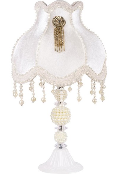 Omni Design AB0016 Dekoratif Abajur Gece Lambası Beyaz Ekru Omni Design AB0016 Dekoratif Abajur Gece Lambası Beyaz Ekru