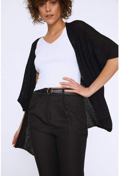 Quzu Salaş Triko Hırka Siyah