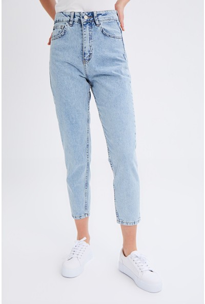 Quzu Mom Jean Buz Mavi Quzu Mom Jean Buz Mavi