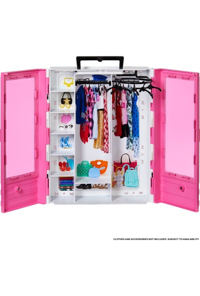 Barbie'nin Pembe Gardırobu, Taşınabilir Moda Oyuncağı 3-8 Yaş Arası İçin GBK11 Barbie'nin Pembe Gardırobu, Taşınabilir Moda Oyuncağı 3-8 Yaş Arası İçin GBK11