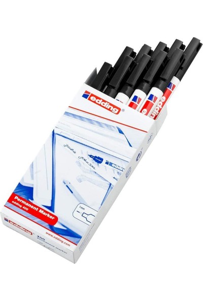 Edding E-400 Permenent Markör Siyah 10'lu