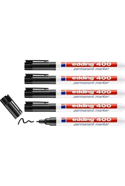 Edding E-400 Permenent Markör Siyah 5'li