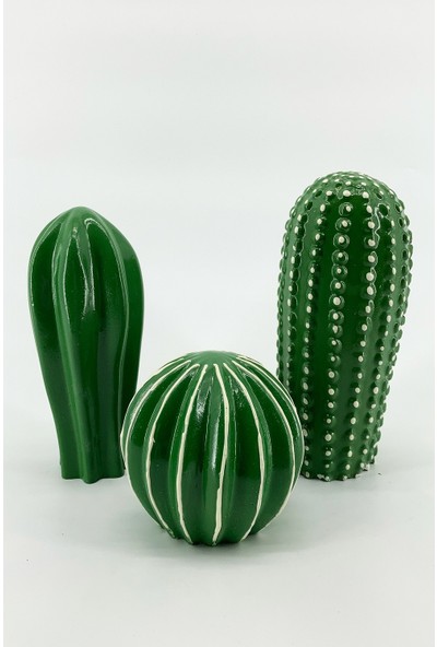 Pazarika Dekoratif 3'lü Kaktüs Biblo