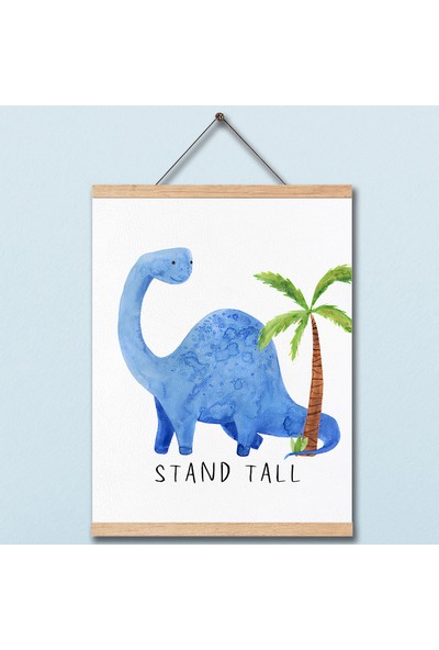 DekorLoft Suluboya Desenli Dinozor Askılı Pu Deri Çocuk Odası Tablosu DekorLoft Suluboya Desenli Dinozor Askılı Pu Deri Çocuk Odası Tablosu