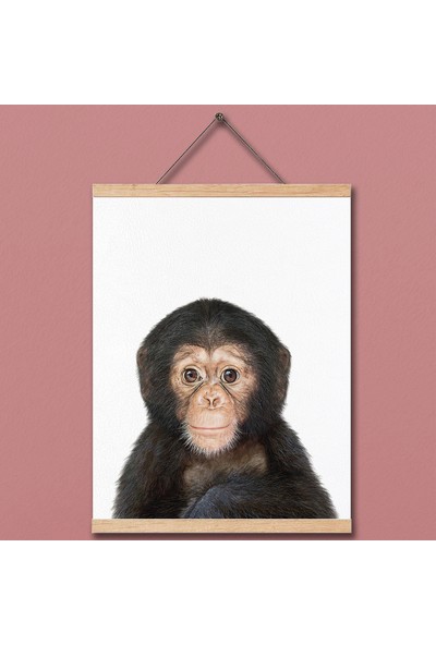 DekorLoft Şempanze Hayvan Desenli Askılı Pu Deri Çocuk Odası Tablosu DekorLoft Şempanze Hayvan Desenli Askılı Pu Deri Çocuk Odası Tablosu