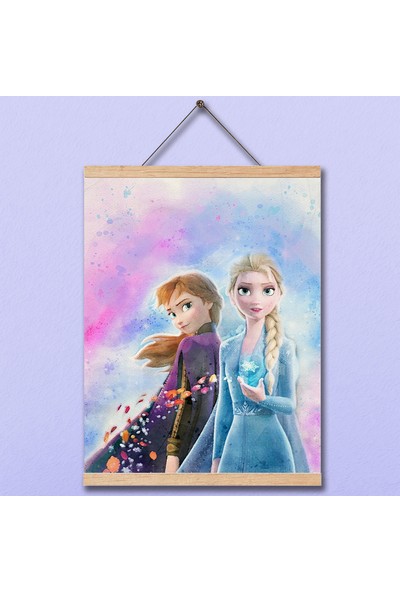 DekorLoft Elsa ve Anna Sonbahar Çiçekleri Askılı Pu Deri Çocuk Odası Tablosu DekorLoft Elsa ve Anna Sonbahar Çiçekleri Askılı Pu Deri Çocuk Odası Tablosu