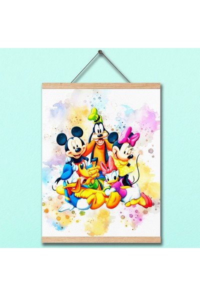 DekorLoft Disney Miki Mouse ve Minnie Askılı Pu Deri Çocuk Odası Tablosu DekorLoft Disney Miki Mouse ve Minnie Askılı Pu Deri Çocuk Odası Tablosu