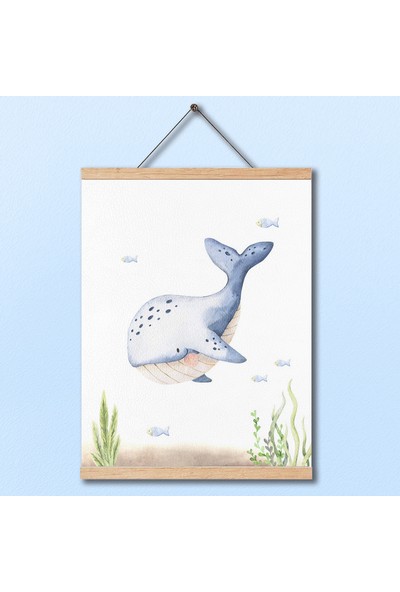 DekorLoft Özgür Deniz Balina Askılı Pu Deri Çocuk Odası Tablosu DekorLoft Özgür Deniz Balina Askılı Pu Deri Çocuk Odası Tablosu