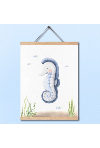 DekorLoft Özgür Deniz Denizatı Askılı Pu Deri Çocuk Odası Tablosu DekorLoft Özgür Deniz Denizatı Askılı Pu Deri Çocuk Odası Tablosu