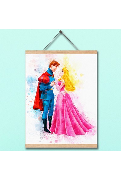 DekorLoft Uyuyan Güzel Aurora Askılı Pu Deri Çocuk Odası Tablosu DekorLoft Uyuyan Güzel Aurora Askılı Pu Deri Çocuk Odası Tablosu