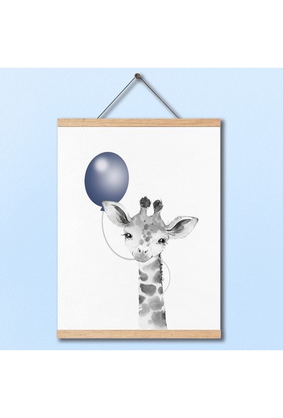 DekorLoft Karakalem Balonlu Zürafa Askılı Pu Deri Çocuk Odası Tablosu DekorLoft Karakalem Balonlu Zürafa Askılı Pu Deri Çocuk Odası Tablosu