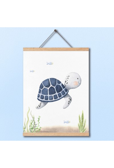 DekorLoft Özgür Deniz Deniz Kaplumbağası Askılı Pu Deri Çocuk Odası Tablosu DekorLoft Özgür Deniz Deniz Kaplumbağası Askılı Pu Deri Çocuk Odası Tablosu