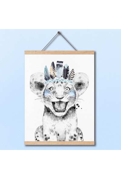 DekorLoft Kızılderili Aslan Askılı Pu Deri Çocuk Odası Tablosu DekorLoft Kızılderili Aslan Askılı Pu Deri Çocuk Odası Tablosu