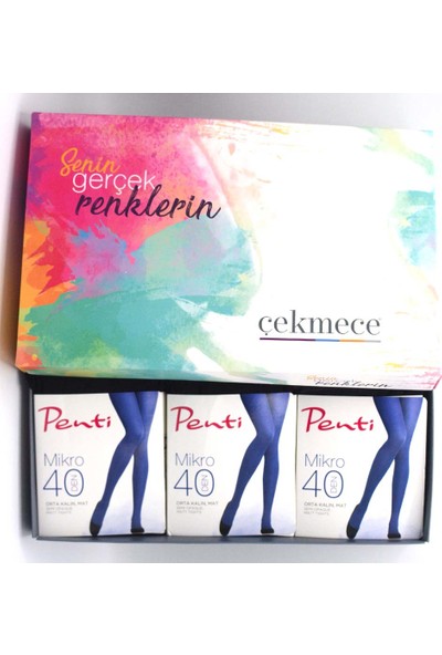 Penti Mikro 40 3'lü Siyah 500 Külotlu Çorap