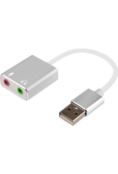 OEM USB Harici 7.1 Kanal Stereo Ses Kartı 3.5mm Kablolu Gri