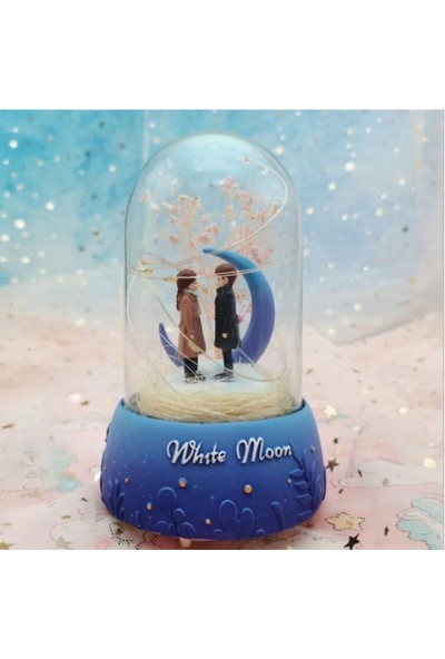 Buldubuldu Işıklı Cam Fanus White Moon Buldubuldu Işıklı Cam Fanus White Moon