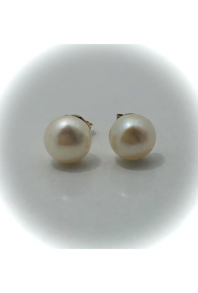 Dejericho - Inci Küpe – 8 mm Tuzlu Su Incisi – 925 Ayar Gümüş Klips - Kalıcı Inci Parlaklığı