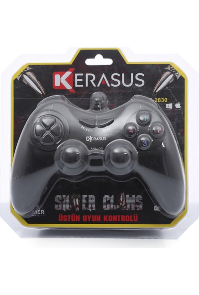 Kerasus KR-2830 Titreşimli Gamepad Joystick Bilgisayar Oyun Kolu Kerasus KR-2830 Titreşimli Gamepad Joystick Bilgisayar Oyun Kolu