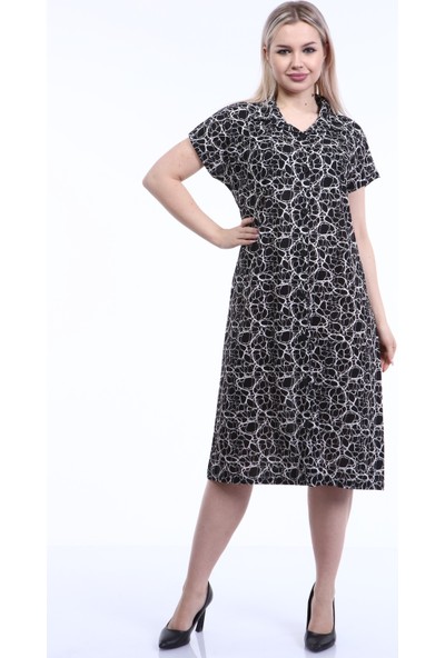Big Free TB21YB110029 Siyah Beyaz Kadın Gömlek Yaka Midi Boy Elbise Big Free TB21YB110029 Siyah Beyaz Kadın Gömlek Yaka Midi Boy Elbise