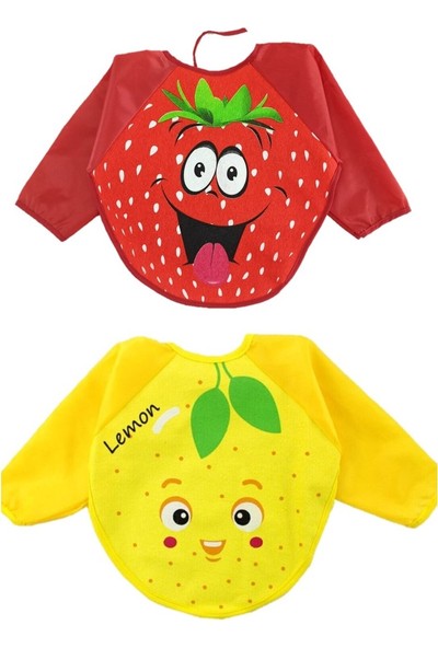 Su Geçirmez Kollu Ikili Mama Önlüğü