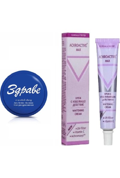 Achroactive Max ve Zdrave Leke Giderici Krem 2 Ürün 1 Arada