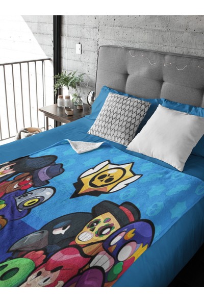 Kiparis Brawl Stars2 Desenli Polar Battaniye Çocuk Battaniye Kiparis Brawl Stars2 Desenli Polar Battaniye Çocuk Battaniye