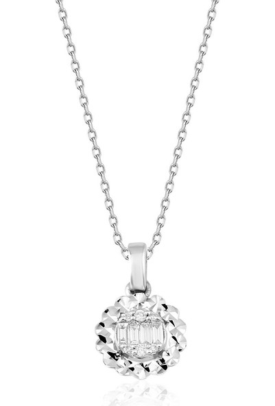 İber G Renk SI 0.07 Karat Pırlanta Efektli Baget Kolye-PKU0434 İber G Renk SI 0.07 Karat Pırlanta Efektli Baget Kolye-PKU0434