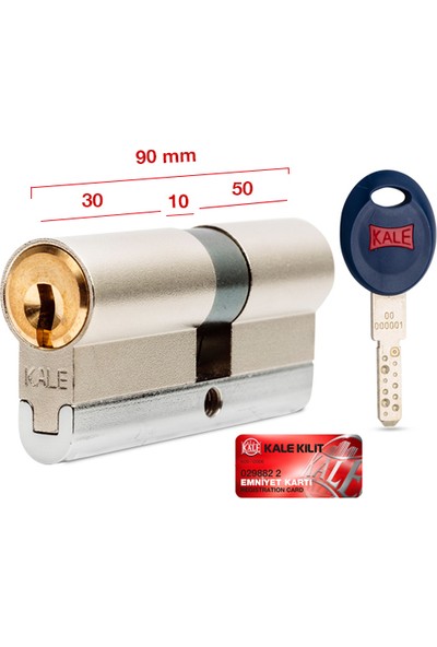 Kale 164 Cec 90 mm ( 30+10+50 ) Tüpten Şifreli Yüksek Güvenlikli Kilit Göbeği