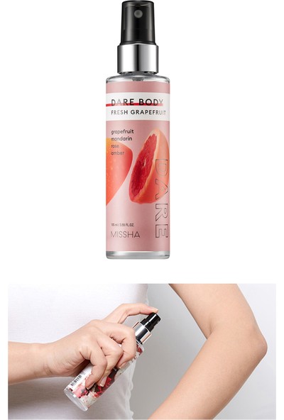 MISSHA Yoğun Esanslı Kalıcı Saç&vücut Spreyi 105ML Dare Body Mist (Fresh Grapefruit) MISSHA Yoğun Esanslı Kalıcı Saç&vücut Spreyi 105ML Dare Body Mist (Fresh Grapefruit)