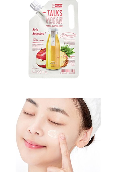 MISSHA Pürüzsüzleştirici Vegan Uyku Maskesi 10G Talks Vegan Squeeze Pocket Sleeping Mask (Skin Smoother)