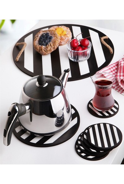 Manor 8 Parça Tepsi Bardak Altlığı Nihale Set