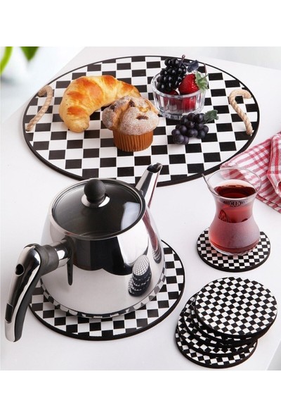 Manor 8 Parça Tepsi Bardak Altlığı Nihale Set