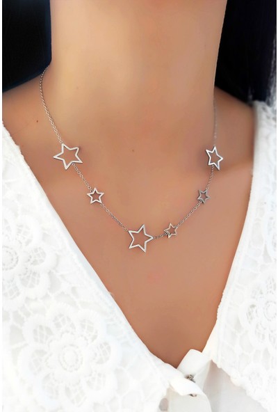 ÇLK Accessories Çelik Yıldız Figür Kadın Çelik Kolye TRKOLYE5442 B34003