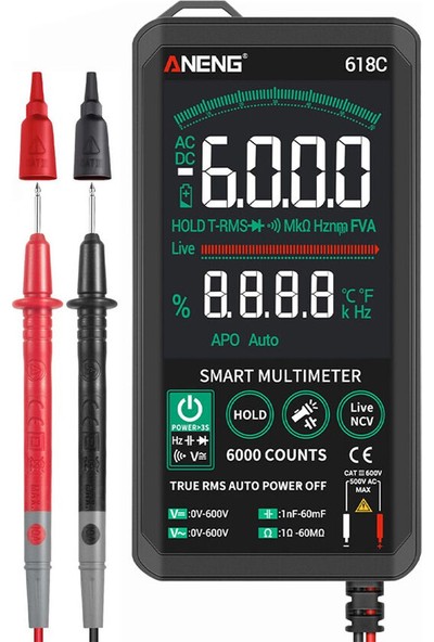 Alloet Aneng 618C Dijital Dokunmatik Multimetre Alloet Aneng 618C Dijital Dokunmatik Multimetre