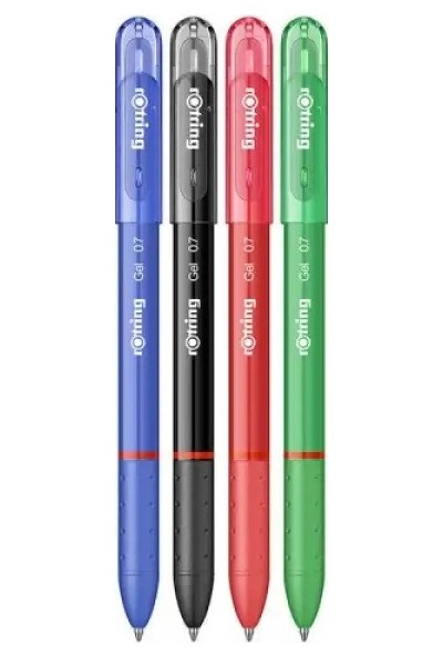 Rotring Jel Mürekkepli Tükenmez Kalem 4'lü, Ana Renkler